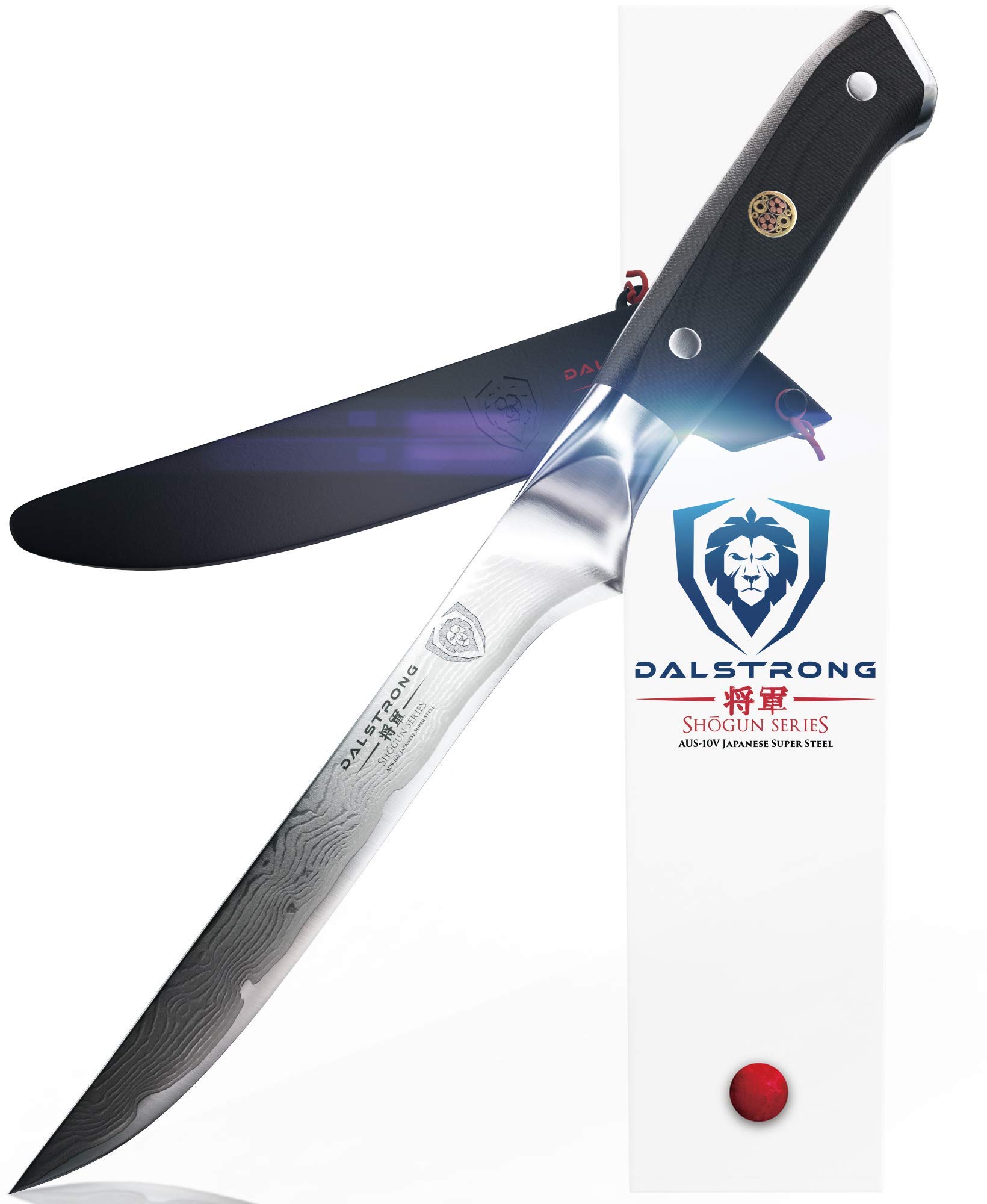 Dalstrong Shogun Series 12" Slicing & Carving Knife - Granton Edge Bundled with the Shogun Series 6" Boning Knife - Japanese AUS-10V - BBQ Knife Bundle