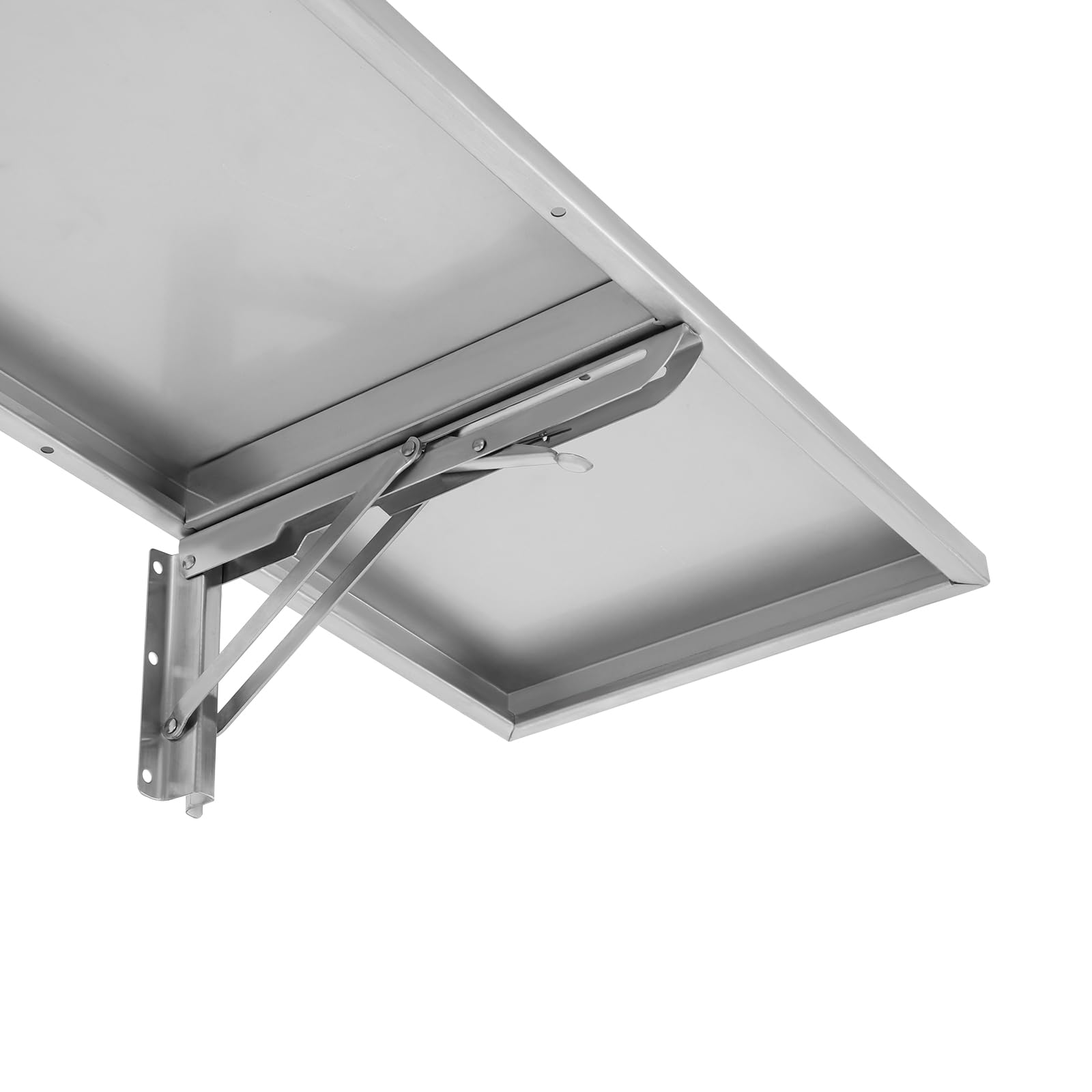Emmliy Food Truck Shelf, 72" x12β Stainless Steel Drop Down Foldable Food Cart Concession Window Serving Shelf, Wire Drawing Surface (72" x12β)