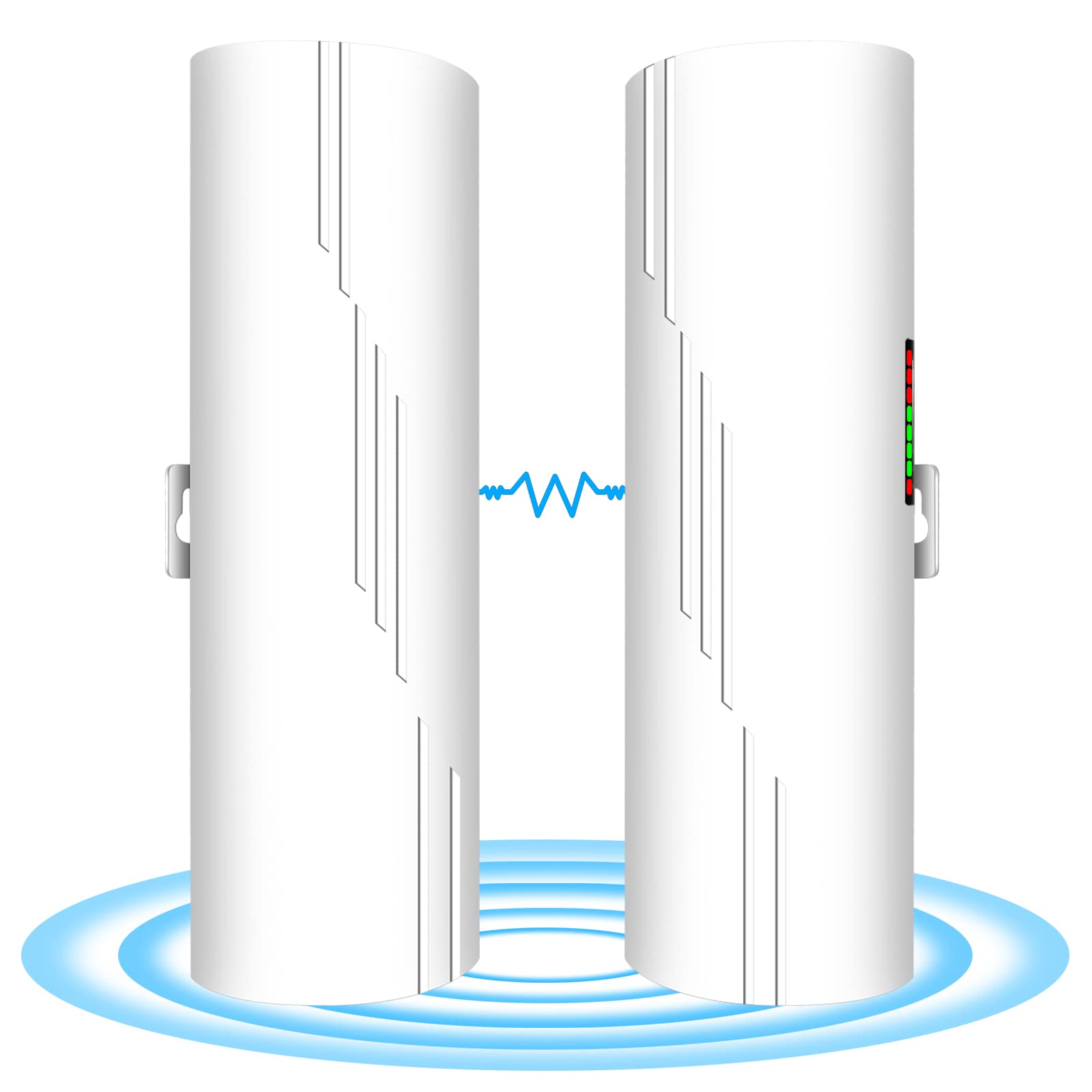 CINAMON Wireless Bridge, 5.8G WiFi Bridge Long Range Point to Point Wireless Bridge with 16DBi High-Gain Antenna, 24V PoE, 2 LAN Ports, IP65 Waterproof, Ideal for PtP and PtMP Transmission, 2-Pack