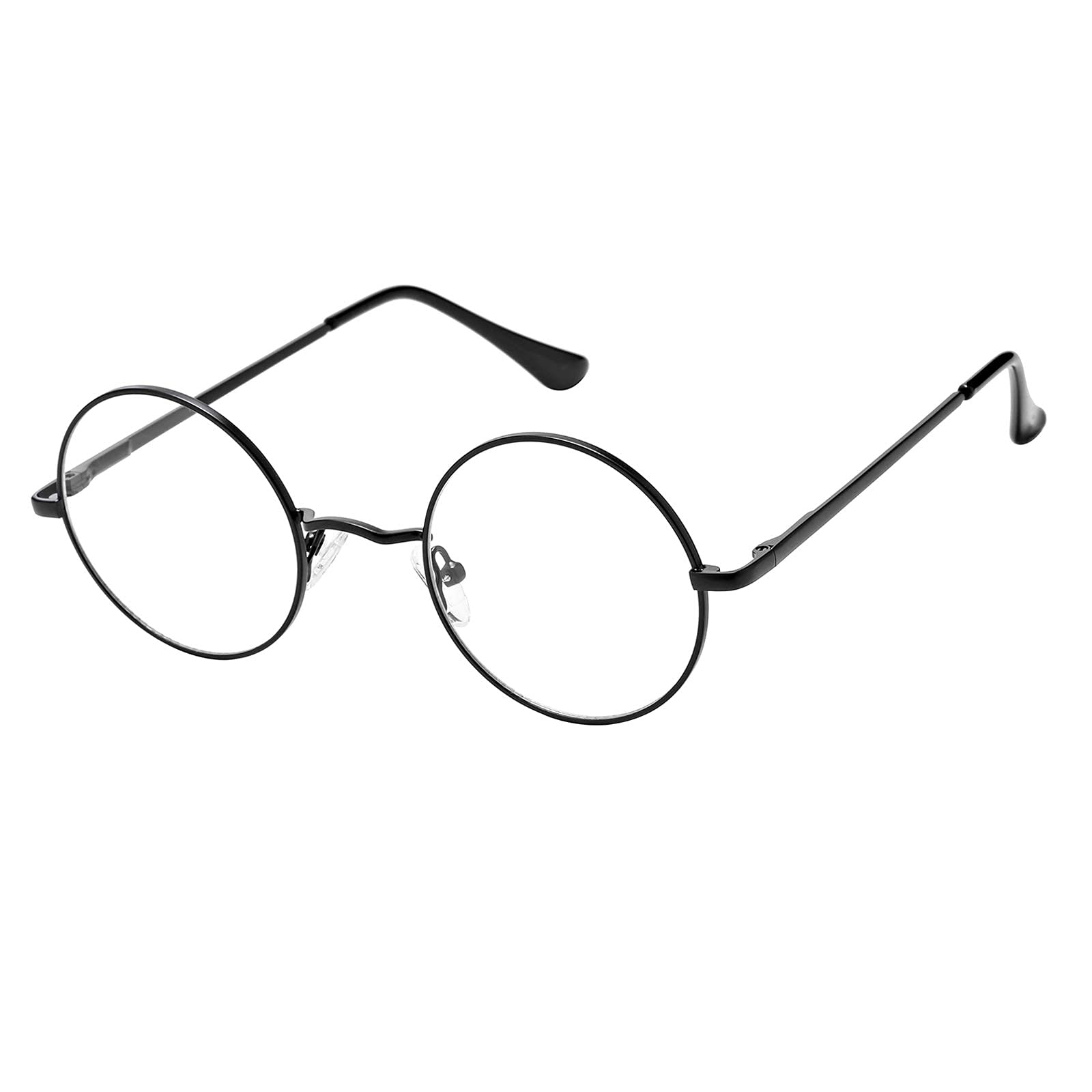 Braylenz 2 Pack Retro Small Round Glasses with Clear Lens, Unisex Style Hippie Eyeglasses Frame (Bronze + Black)