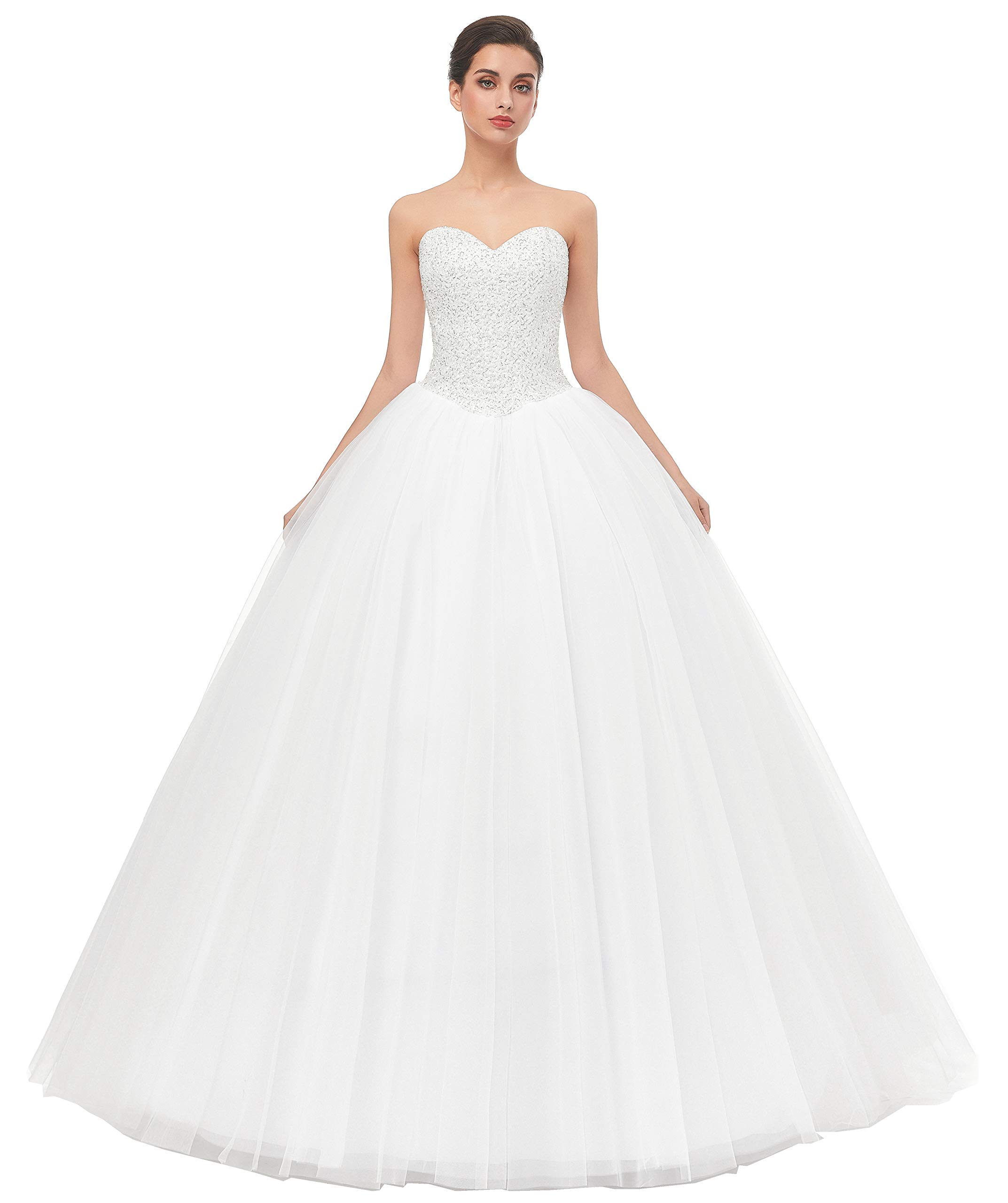 Likedpage Women's Ball Gown Bridal Wedding Dresses (US6, Ivory)