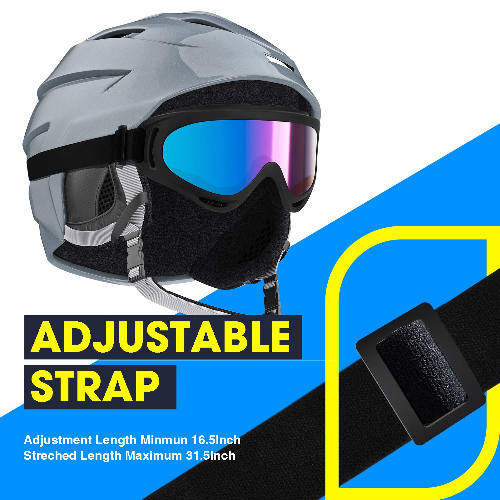 Braylin 2-Pack Kids Ski Goggles, Snowboard Goggles for Men, Women, Youth, Boys or Girls, Snowmobile Goggles