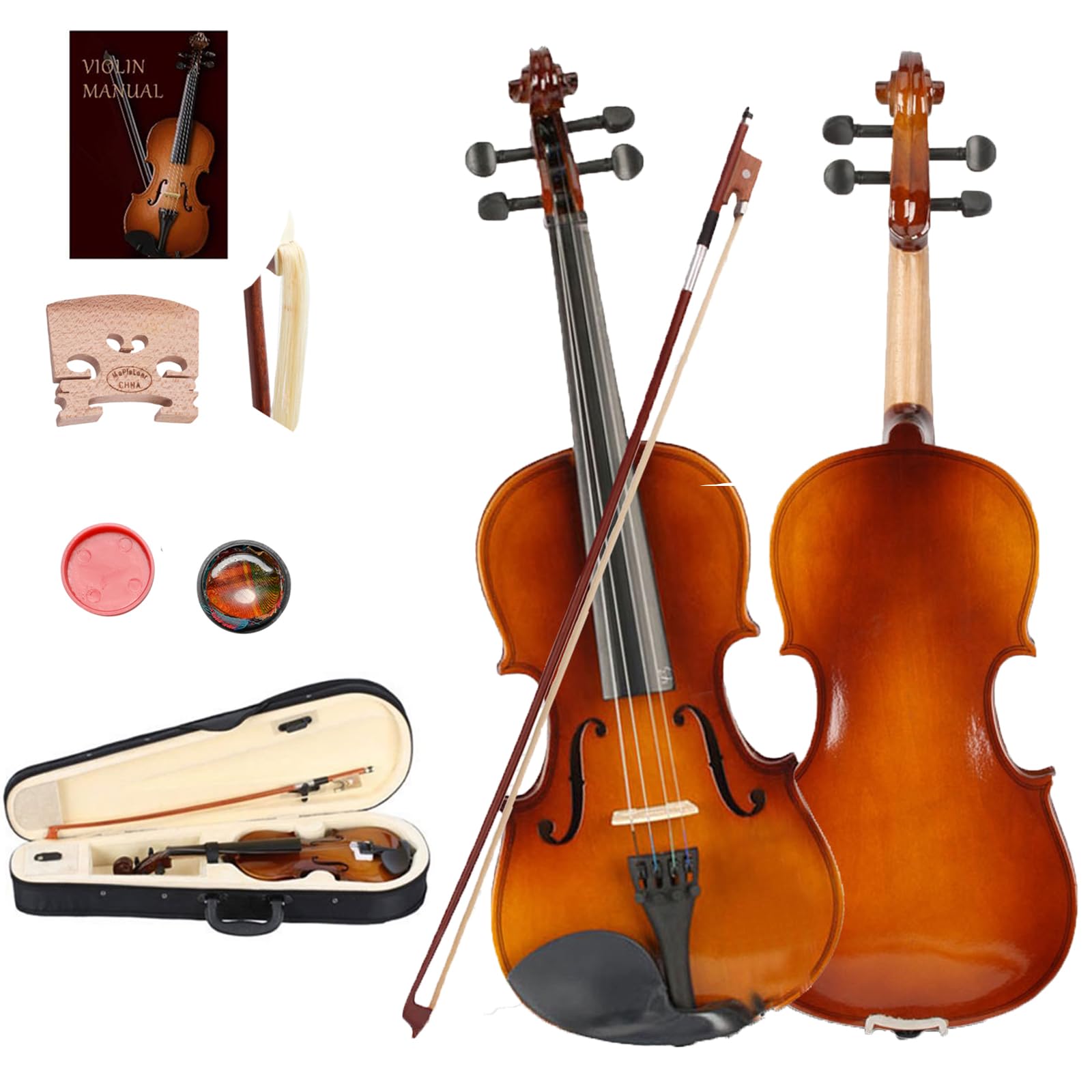 BELANITAS Kids Violin for Beginners Full Size Violin for Kids Ages 9-12 Kids 4/4 Violin Fiddle Kids Violin Beginner with Hard Case, Bow and Rosin, Student Violin, Natural