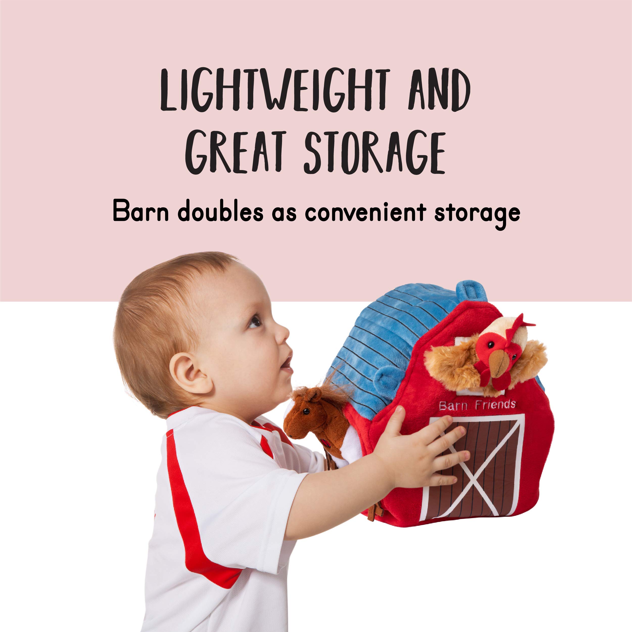Plush Creations Talking Plush Farm Animals for Toddlers with A Plush Barn House Carrier, Animal Farm Set Includes 4 Soft Cuddly Plush Stuffed Animals, A Plush Cow Plush Horse Plush Lamb Plush Rooster
