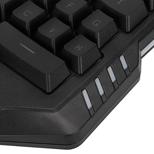 BALITY One Handed Keyboard, Mini Gaming Keyboard LED Backlit Accurate Control Wide Compatibility for Dorm for Home for Game