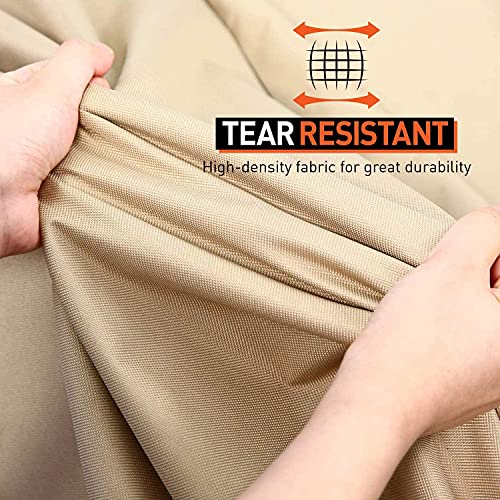 DUSTYPROTE Chiminea Cover,Weather-Proof Chiminea Fire Pit Cover,Fire Pit Heater Cover Waterproof,Clay Chiminea Cover Large Size, Khaki Patchwork Dark Blue, Cover Only
