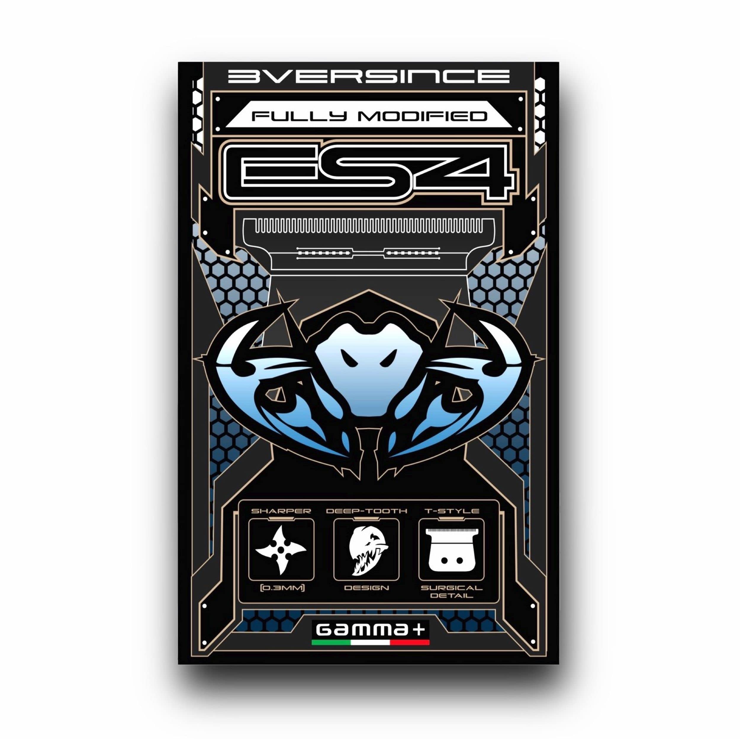 GAMMA+ 3Versince ES4 Deep Tooth DLC Ultimate Trimmer Blade Set with Deep Cutting Blade Fits Hitter, Evo, and Protege Models