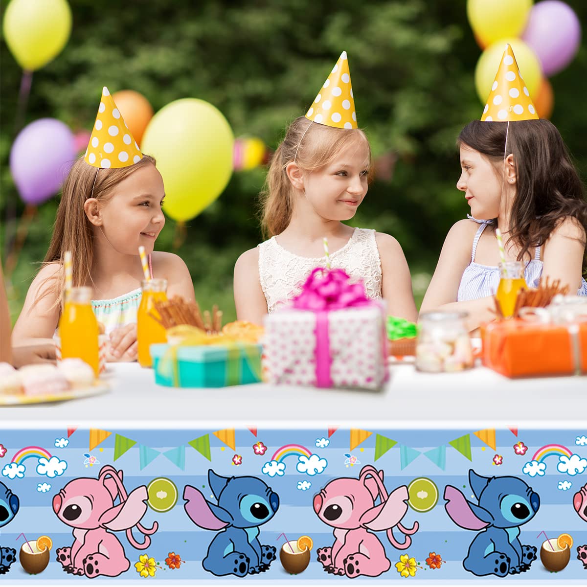 GeRRiT 2Pcs Stitch Party Tablecloths,Stitch Birthday Party Supplies,Stitch Birthday Decorations, Blue