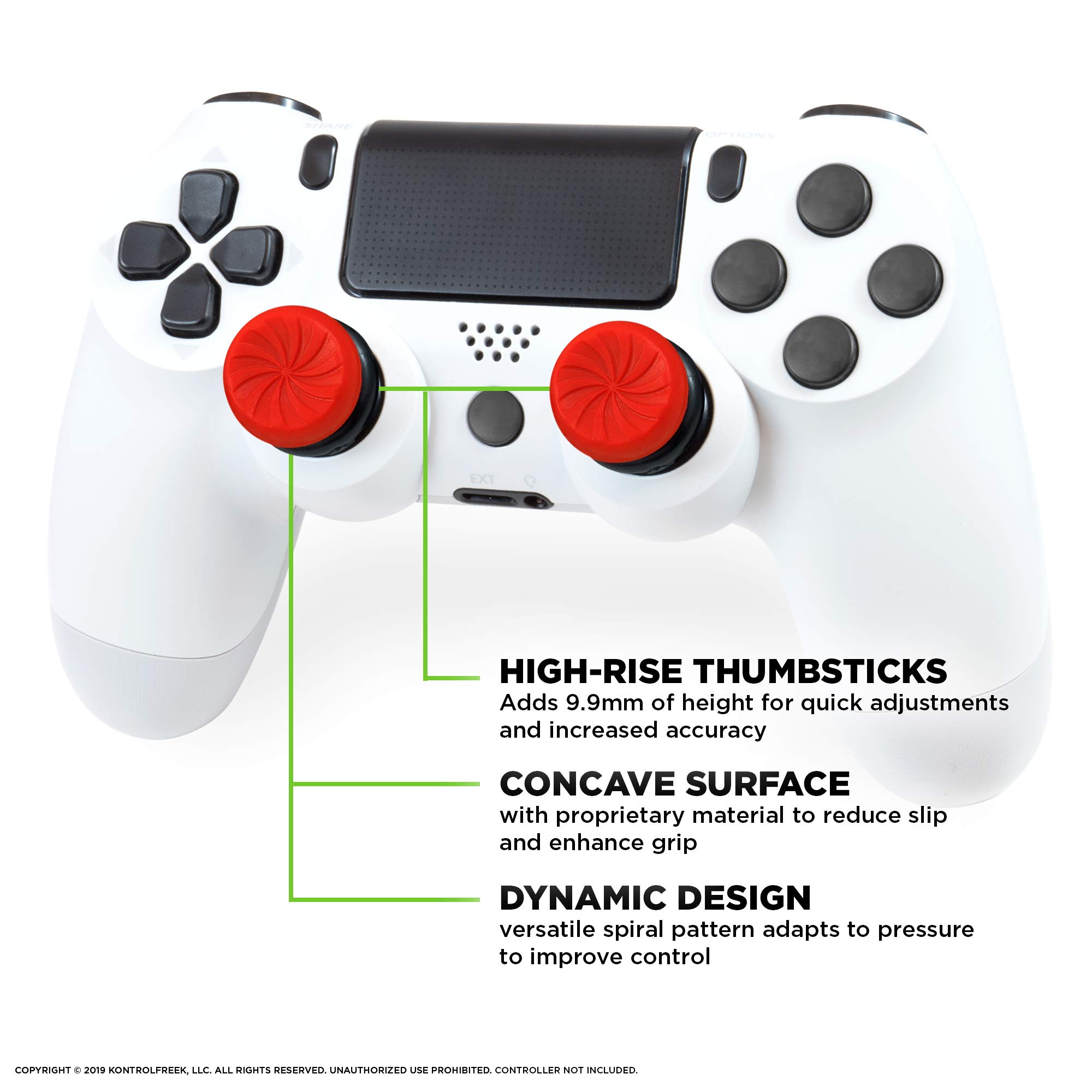 KontrolFreek Gamerpack Inferno + Omni Performance Thumbsticks for PlayStation 4 (PS4) and PlayStation 5 (PS5) | 2 High-Rise (Inferno) 2 Low Rise (Omni)