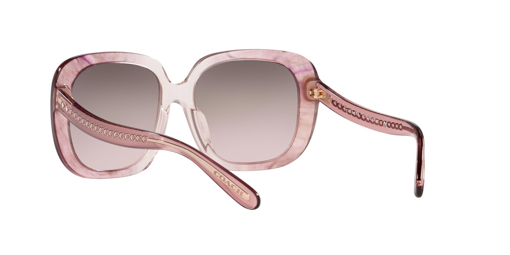 Coach HC8323U Universal Fit Sunglasses, Transparent Pink Ombre/Brown Pink Gradient, 56 mm