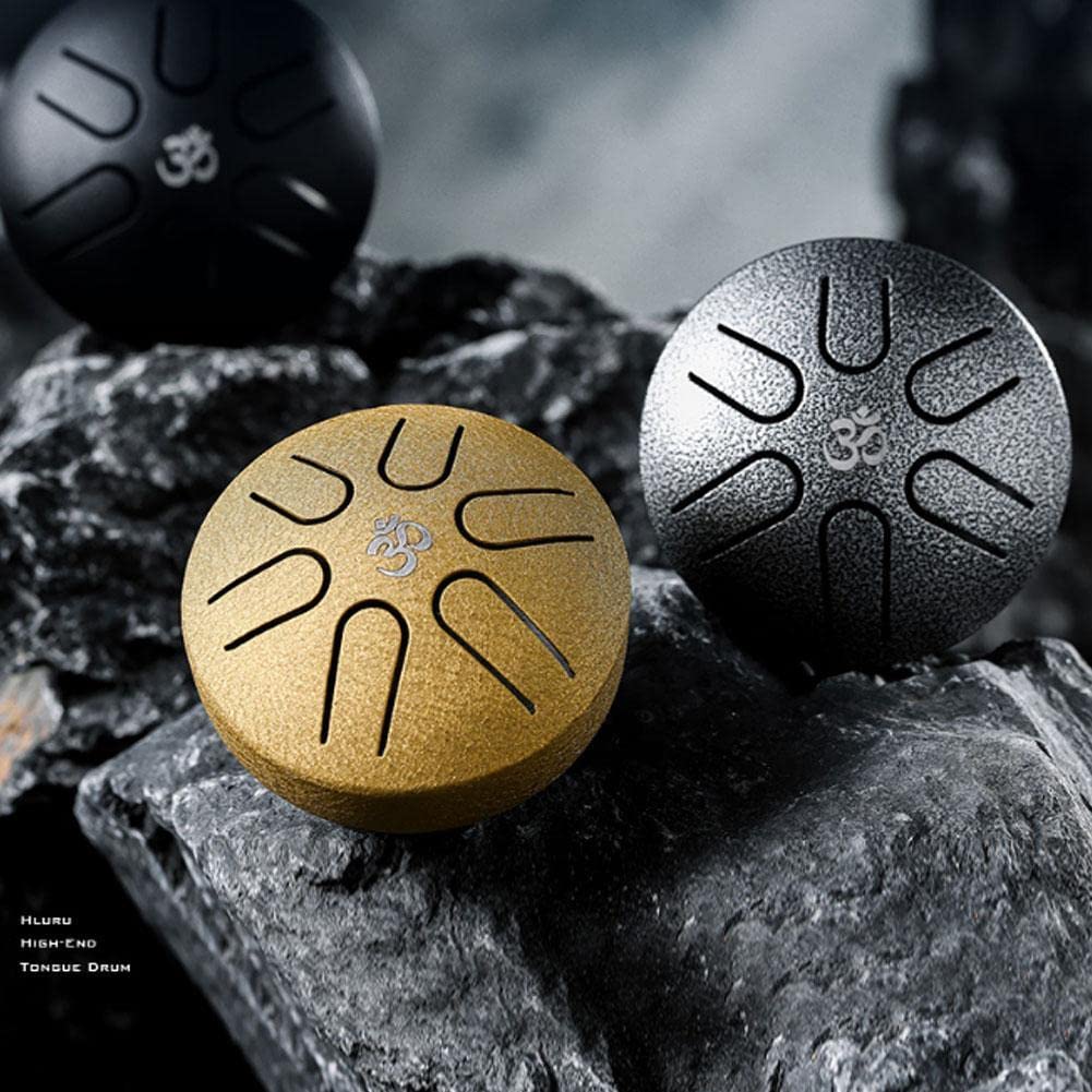 Cingc Steel Tongue Drum, Hanpan Drum 3 Inch 6 Notes Type Tongue Drum Percussion Instrument Pan Drum with Drum Mallets Great Gift for Beginner Adult Kid