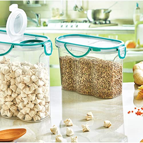 Food Storage Containers Airtight Plastic Containers for Pantry and Kitchen Organization Snack-Cookie Containers Plastic Storage Bins with Silicone Lid Durable Leak Proof BPA FREE Made in TURKEY 1.2LT