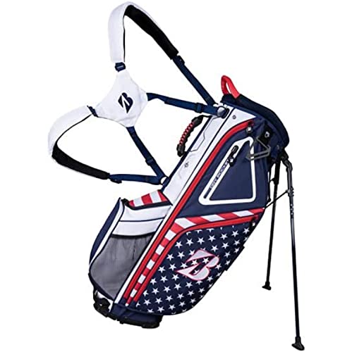 Bridgestone Golf Patriot Stand Bag, White-Navy-Red