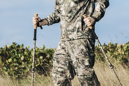 Cascade Mountain Tech Trekking Poles - 2 Piece Carbon Fiber Monopod Walking or Hiking Sticks with Accessories Mount & Adjustable Quick Locks (Set of 2), Mossy Oak Elements Contour Pattern