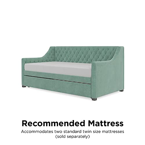 Little Seeds Ambrosia Diamond Tufted Upholstered Design Daybed and Trundle Set, Twin Size Frame, Teal