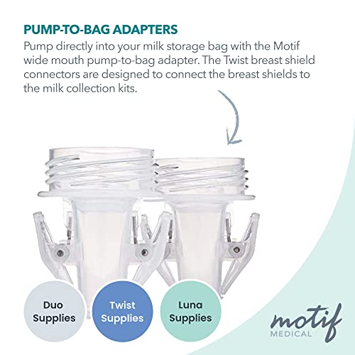 Motif Medical, Pump-to-Bag Adapters, Compatible with All Motif Breast Pumps