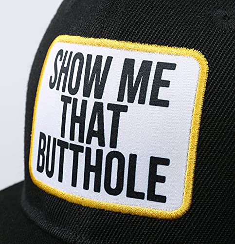 Show Me The Butthole Trucker Hat for Men Women Black Funny Hat Pride Lesbian Gay Baseball Cap