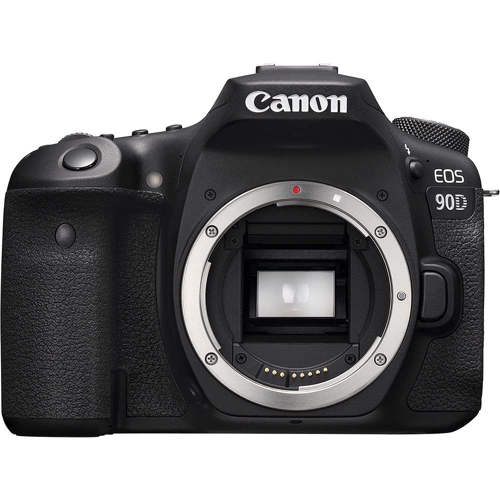 Canon EOS 90D DSLR Camera with Sigma 18-35mm, Canon EF-S 55-250mm, Canon EF-S 10-18mm, Soft Padded Case, Memory Card, and More - Triple Lens Set (Renewed) Black