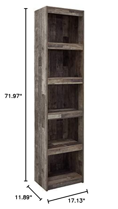 Signature Design by Ashley Derekson Rustic Pier with 3 Adjustable Shelves, Gray Pine