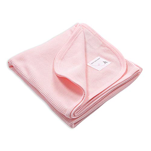 Burt's Bees Baby - Receiving Blanket, 100% Organic Cotton Swaddle, Stroller or Tummy Time Blanket (Blossom), Blossom Pink