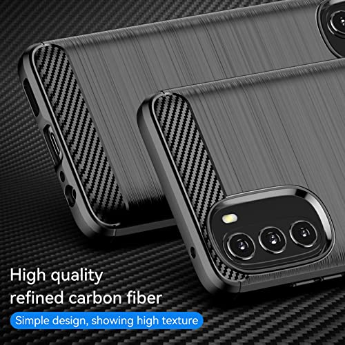 Moto G 5G Case (2022) with HD Screen Protector, MAIKEZI Non-Slip Shock-Absorption TPU Bumper, Soft Rubber Protective Cover - Black