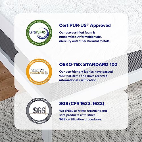 Olee Sleep 10 inch Aquarius Memory Foam Mattress - Queen,Grey