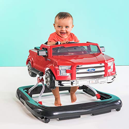 Bright Starts Ford F-150 Ways to Play 4-in-1 Baby Activity Push Walker, Red, Age 6 Months+