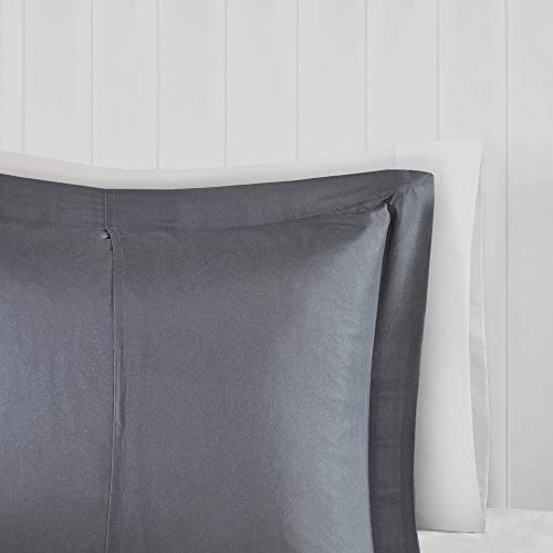 Madison Park Essentials Parkston Plaid Comforter, Matching Sham, 3M Scotchguard Stain Release Cover, Hypoallergenic All Season Bedding-Set, Twin/TwinXL, Grey, 2 Piece