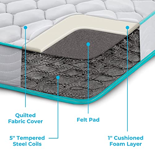 Linenspa 6 Inch Innerspring Queen Mattress with Foam Layer - Firm Feel - CertiPUR-US Certified - Mattress in a Box White