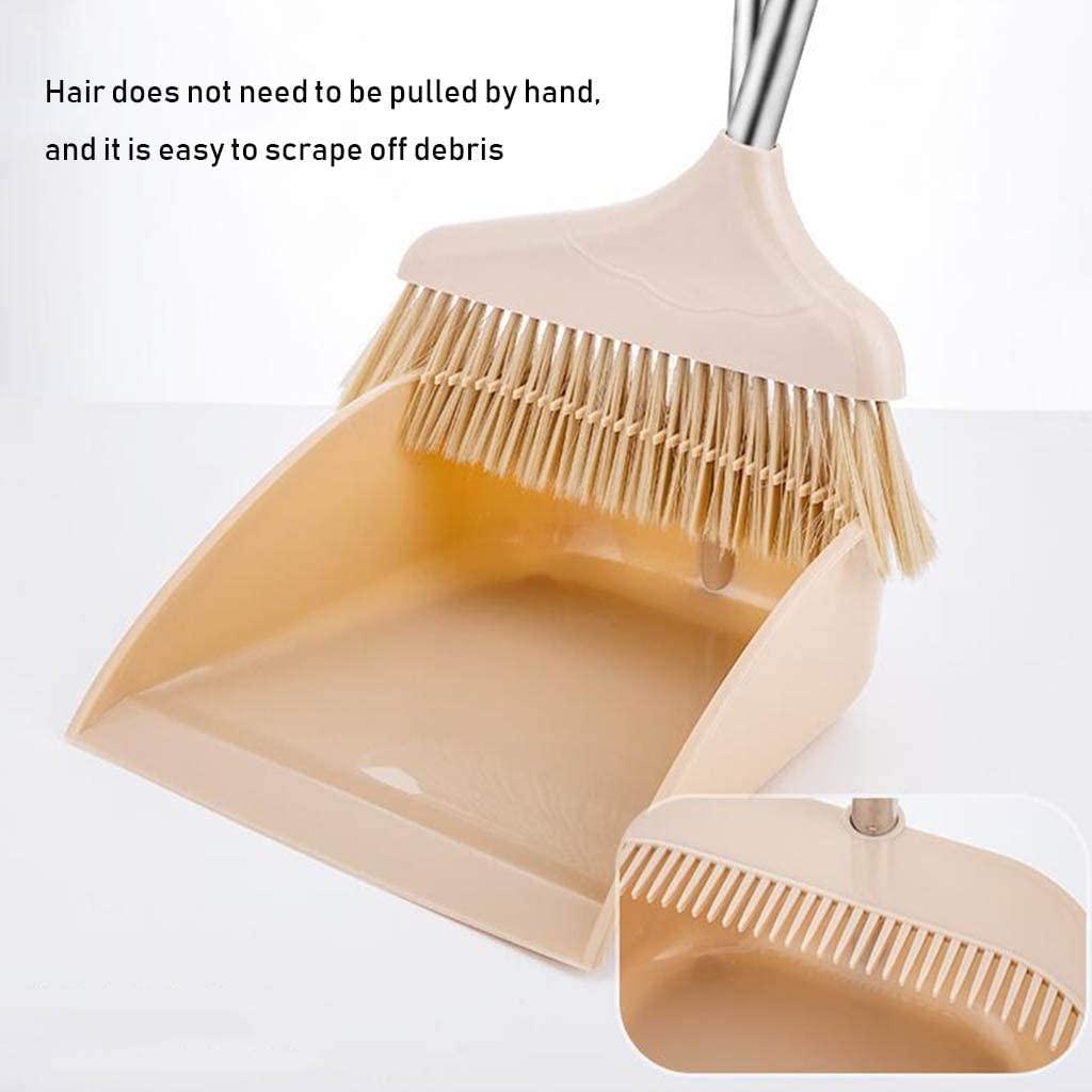 DEPILA NLIAN- and Dustpans Sets, Remove the Steel Pipe Handle Grips Sweep Set Durable Sweeper Lobby Home Kitchen Office Commercial Hardwood Floor Use dustpan set