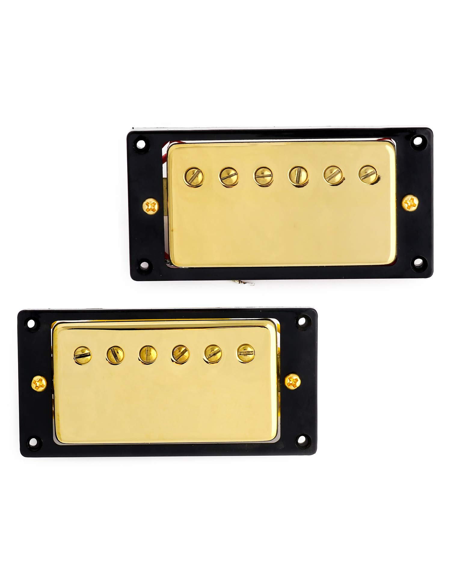 Metallor Humbucker Double Coil Pickups Neck and Bridge Pickup Compatible with LP Style Electric Guitar Parts Replacement Gold.