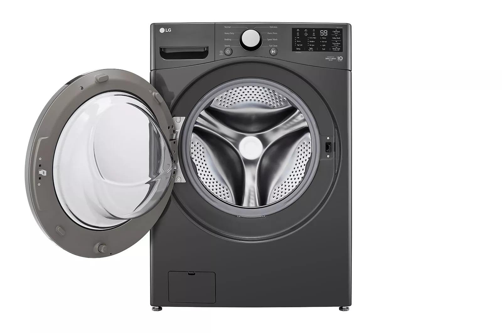 LG WM3470CM 27 Inch Front Load Washer with 5.0 Cu. Ft. Capacity, 8 Wash Programs, 1,300 RPM, SpeedWash Cycle, SmartDiagnosis, Rinse+Spin, Control Lock