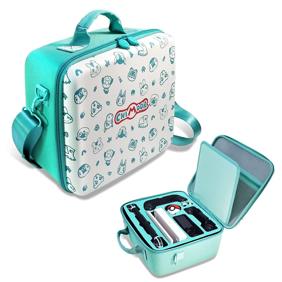Chimoor Carrying Case Deluxe Waterproof Travel Case for Nintendo Switch, Protective Travel Bag Hard Shell Bag Compatible with Switch OLED Model Console Pro Controller & Accessories