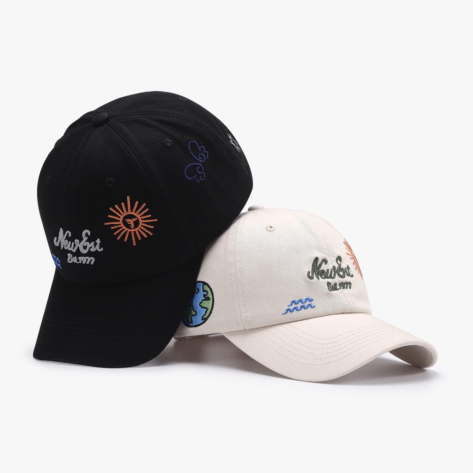 Cioatin Y2K Funny Letter Graphic Embroidery Baseball Cap Women Men Washed Distress Cotton Low Profile Dad Hat Sports Hat Black