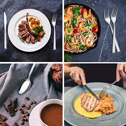 Silverware Set, Hunnycook 60-piece Silverware Set for 12, Stainless Steel Flatware Set, Include Fork Knife Spoon Set, Mirror Polished, Dishwasher Safe, Cutlery Set for Home Kitchen Restaurant