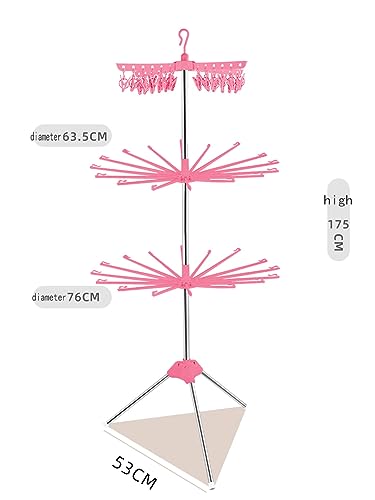 GAENZA Clothes Drying Rack Foldable Clothes Drying Rack Floor Type Adjustable Height Coat Drying Hanger Clothes Hanger Floor Folding Multi-Functional Balcony Clothes Pole Hanger Diaper Rack