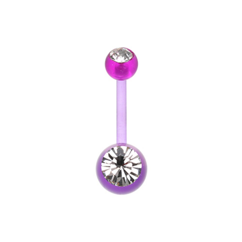 Bio Flexible Shaft Gem Ball Acrylic WildKlass Belly Button Ring