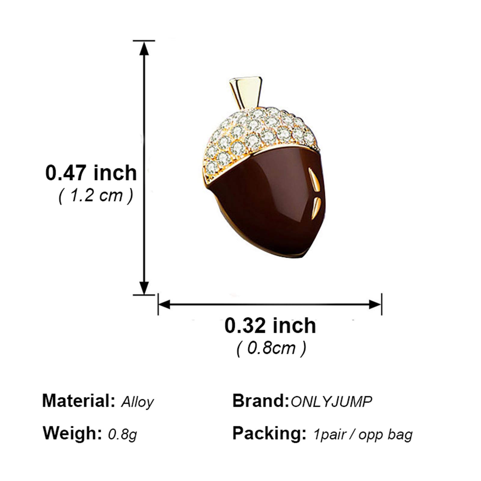 coadipress Fun Squirrel and Pine Cone Stud Earrings Asymmetrical Crystal Nut Squirrel Animal Ear Stud Earrings for Women(Squirrel Nut Earrings)