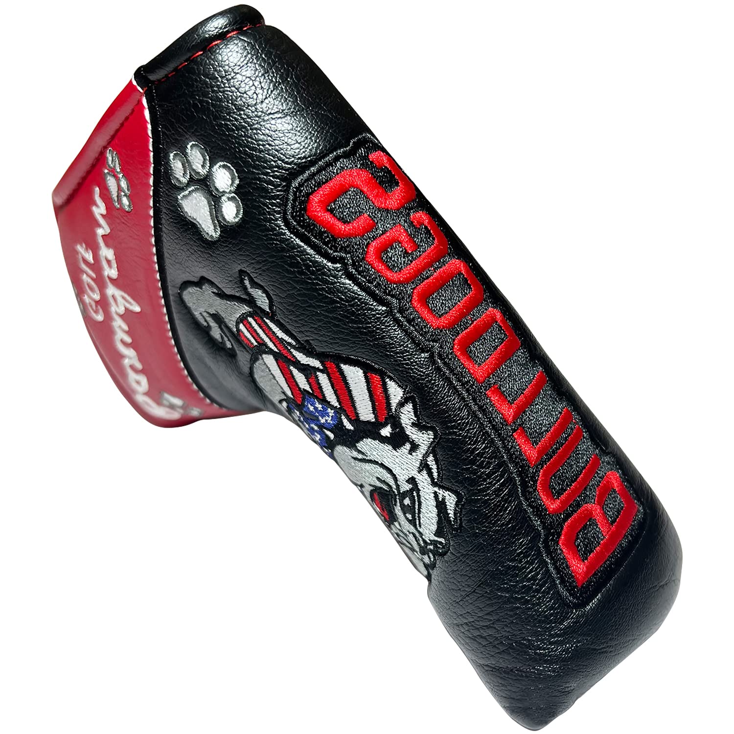 Blade Putter Head Cover Golf Red Putter Headcover for Blade Style Putters Magnetic Bulldogs Blade Putter Headcovers