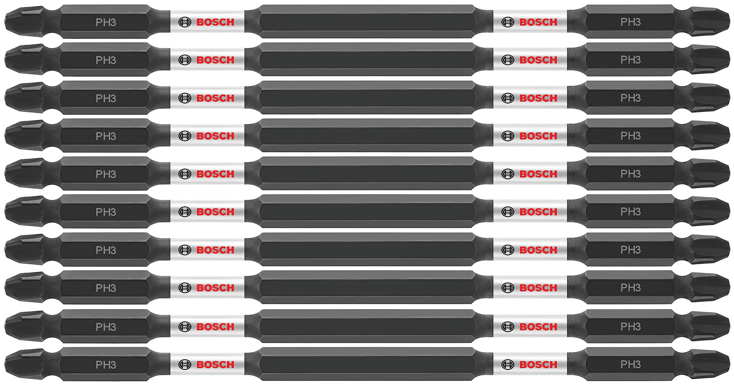 BOSCH ITDEPH36B 10-Pack 6 In. Phillips #3 Impact Tough Double-Ended Screwdriving Bits