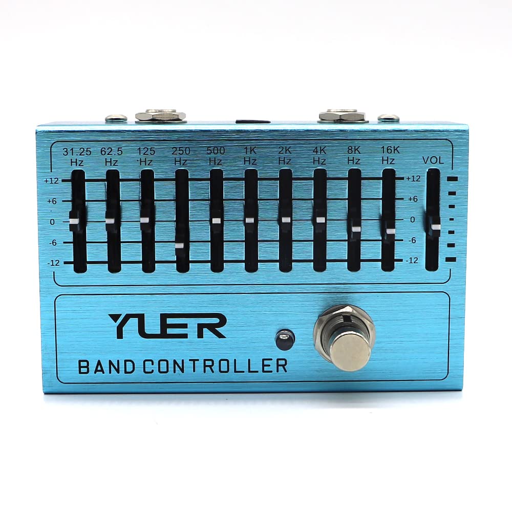 Band Controller Equalizer 10 Band EQ Pedal for Electric Guitar Bass True Bypass 31.25Hz to16kHz Effects