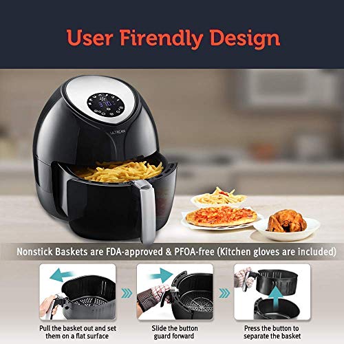 Ultrean Digital Food Scale and Ultrean 6 Quart Air Fryer (Black)