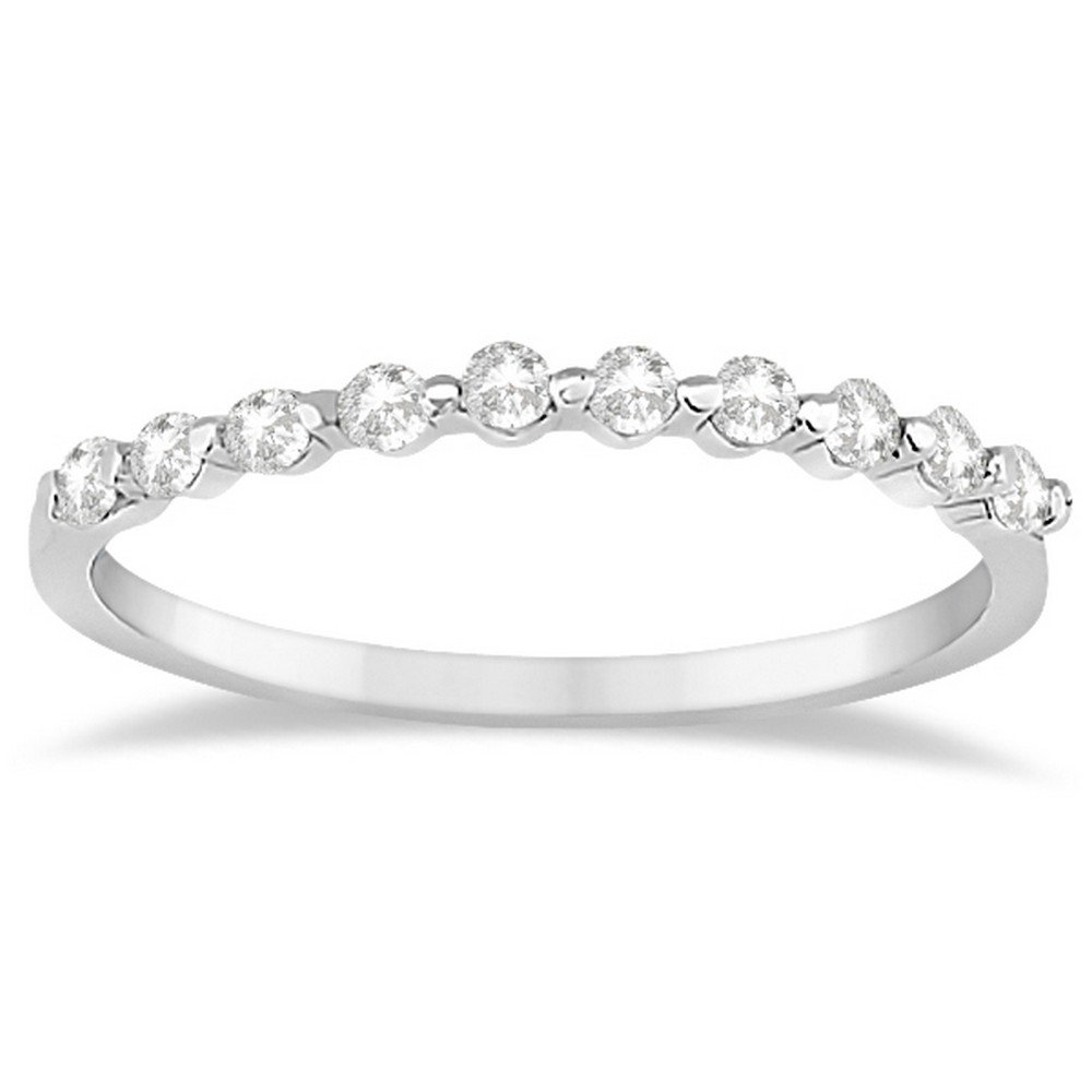 Bridal Set Floral Halo Diamond Engagement Ring and Wedding Band 18k White Gold (0.20ct)