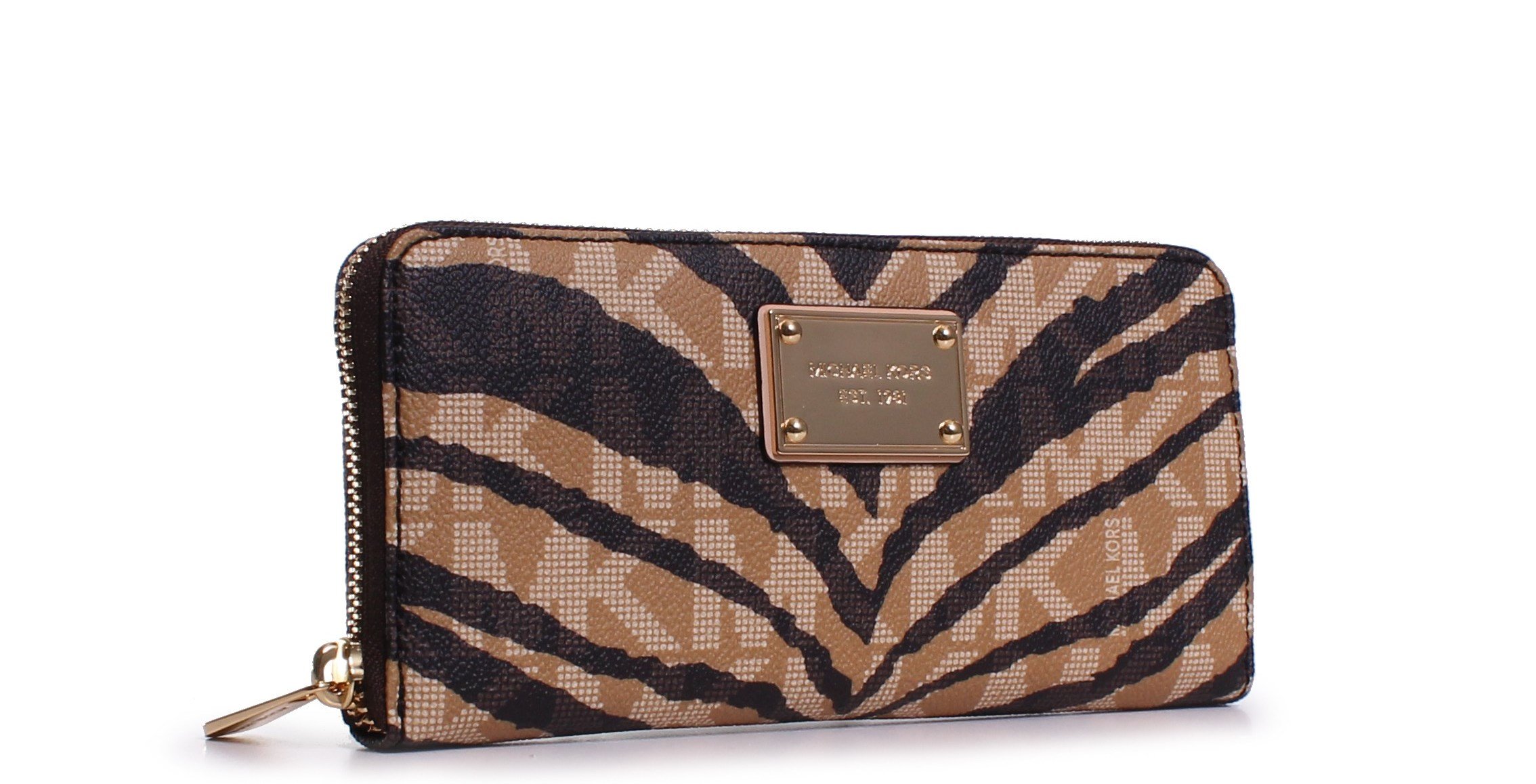 Michael Kors Travel Zip Continental Wallet in Dark Khaki