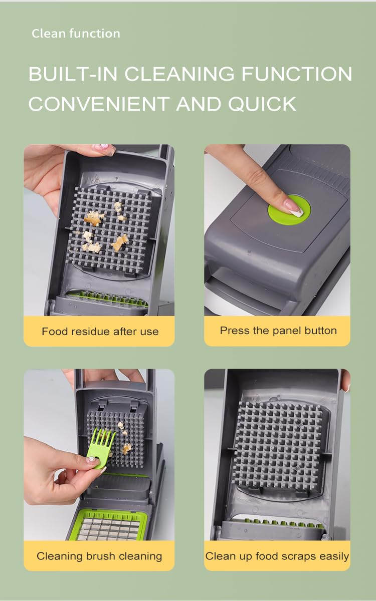 BM VIRAL Vegetable Chopper, Onion Chopper, Mandolin Slicer, Pro 10 in 1 professional food Chopper Multifunctional Vegetable Chopper and Slicer, Dicing Machine, With Container (grey)