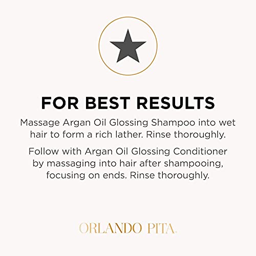 ORLANDO PITA Moroccan Argan Oil Glossing Shampoo & Conditioner Set, Moisturizing, Softening, & Shine-Enhancing for Smoother, More Manageable, & Overall Healthier Hair, 27 Fl Oz Each