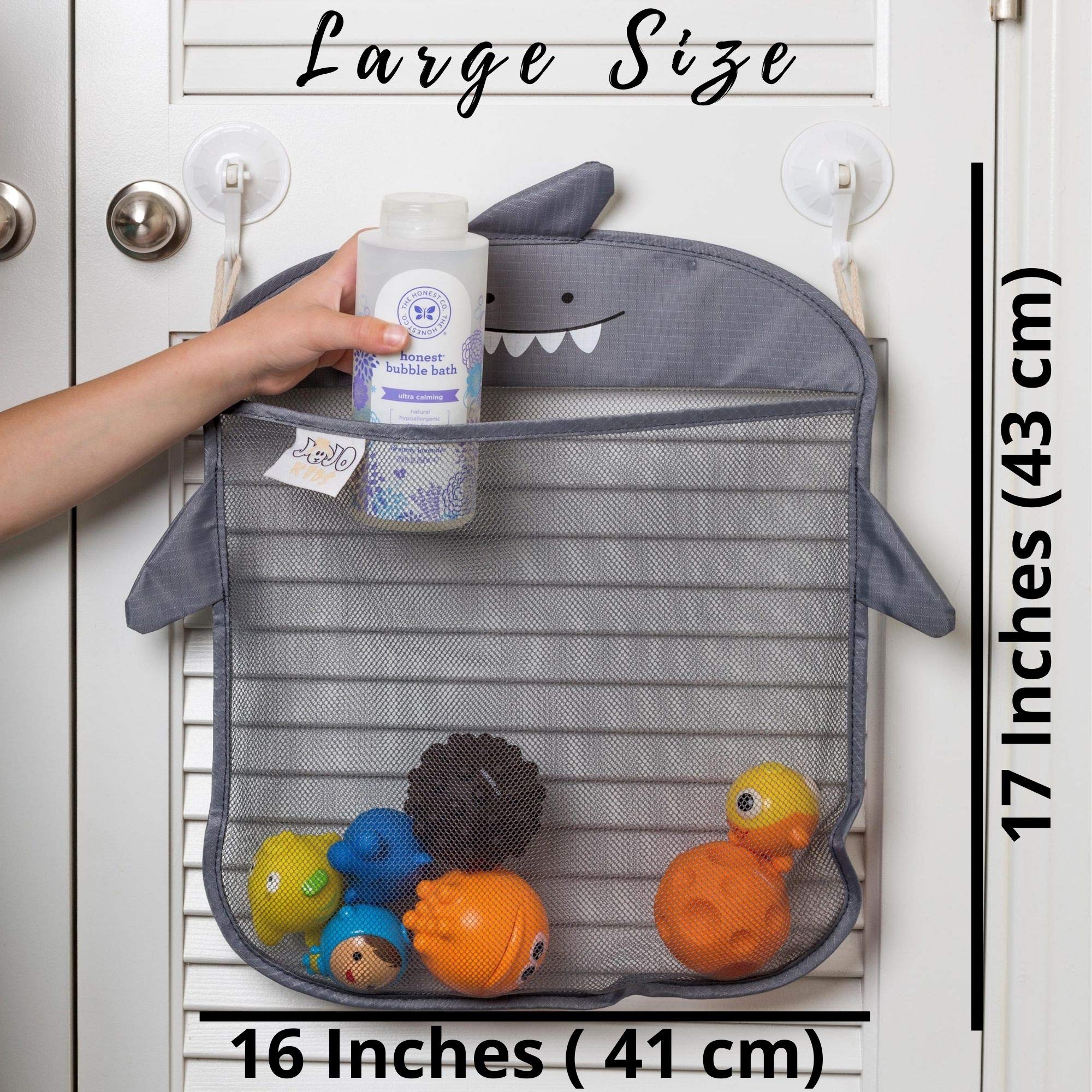 Bath Toy Storage Jumbo+36 Eco-Safe Educational Foam Baby Bath Letters and Numbers|Bath Toy Organizer Mesh Net Shower Caddy for Baby Bath Toys for Toddlers 1-3| Quick Dry Bathroom Decor Bath Toy Holder