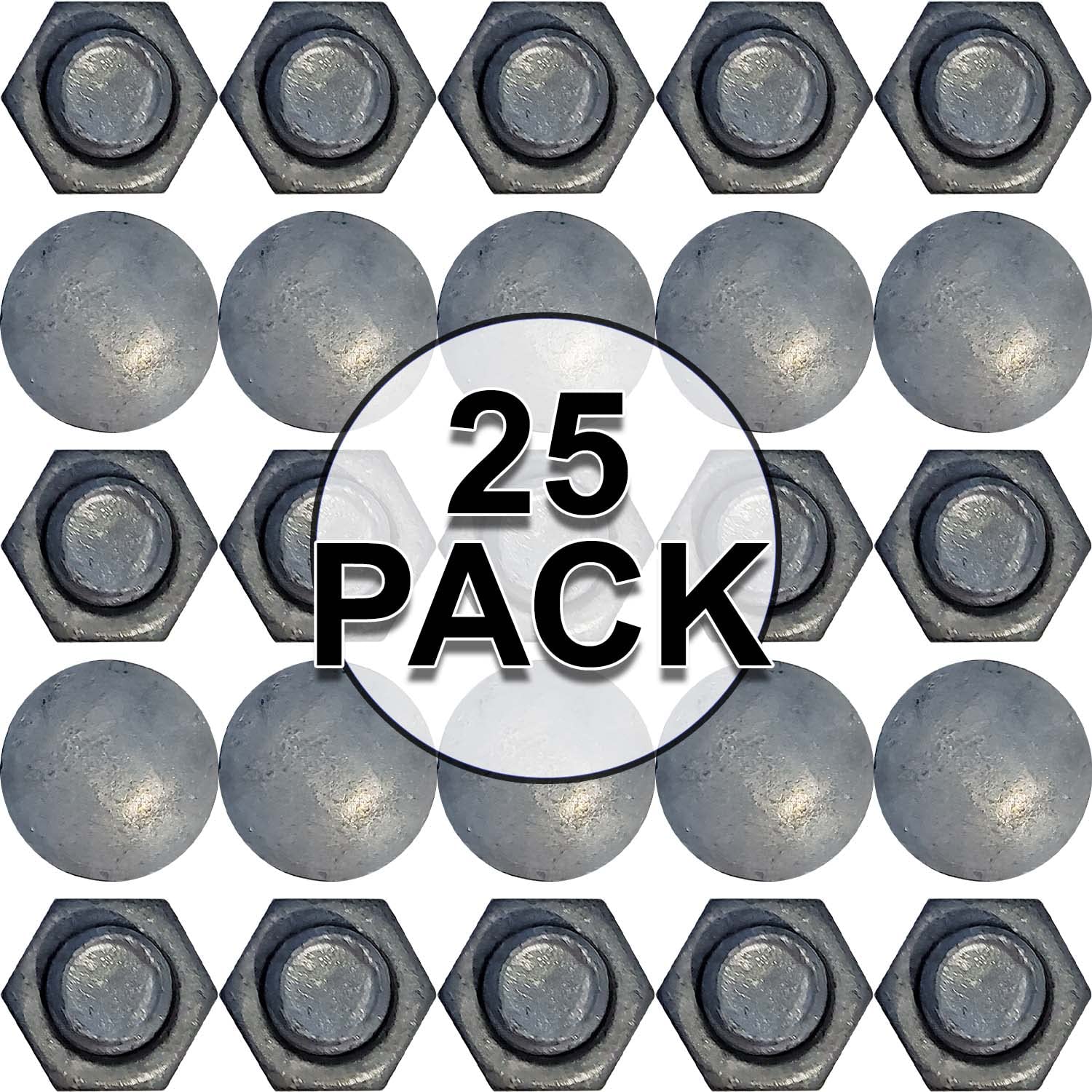 Carriage Bolts 5/16-18 x 2": w/Nuts Galvanized Carriage Bolt ~ Coarse Thread (2 inches Long) (25 Pieces) - Chain Link Fence Carriage Bolt w/Nuts