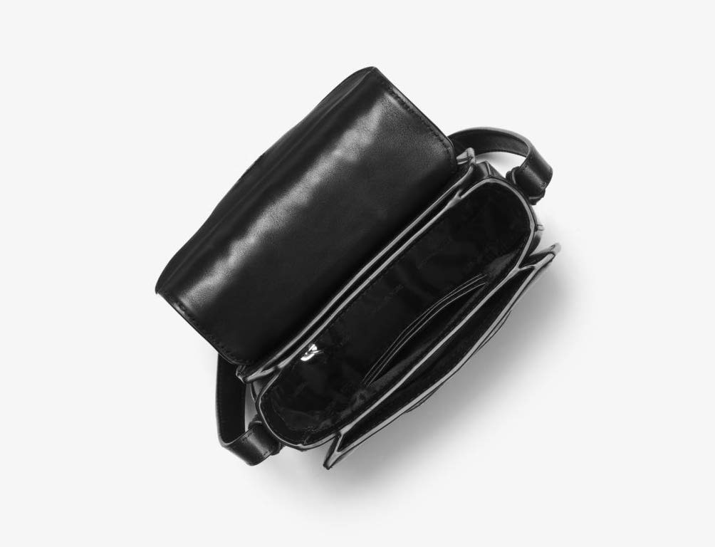 MICHAEL Michael Kors Cary Small Grommeted Leather Saddle Bag - Black $278