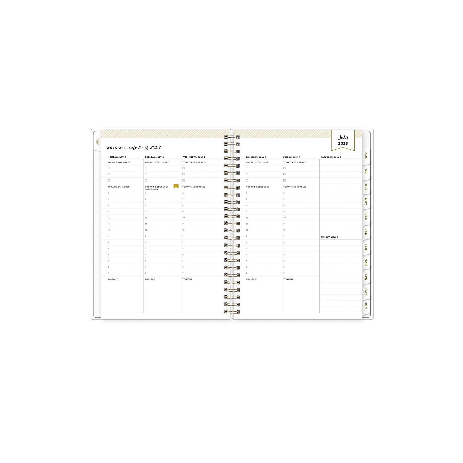 Blue Sky Day Designer for 2023-2024 Academic Year Weekly and Monthly Planner Notes, 5.8' x 8.6', Frosted Cover, Climbing Floral Mint (137884-A24)